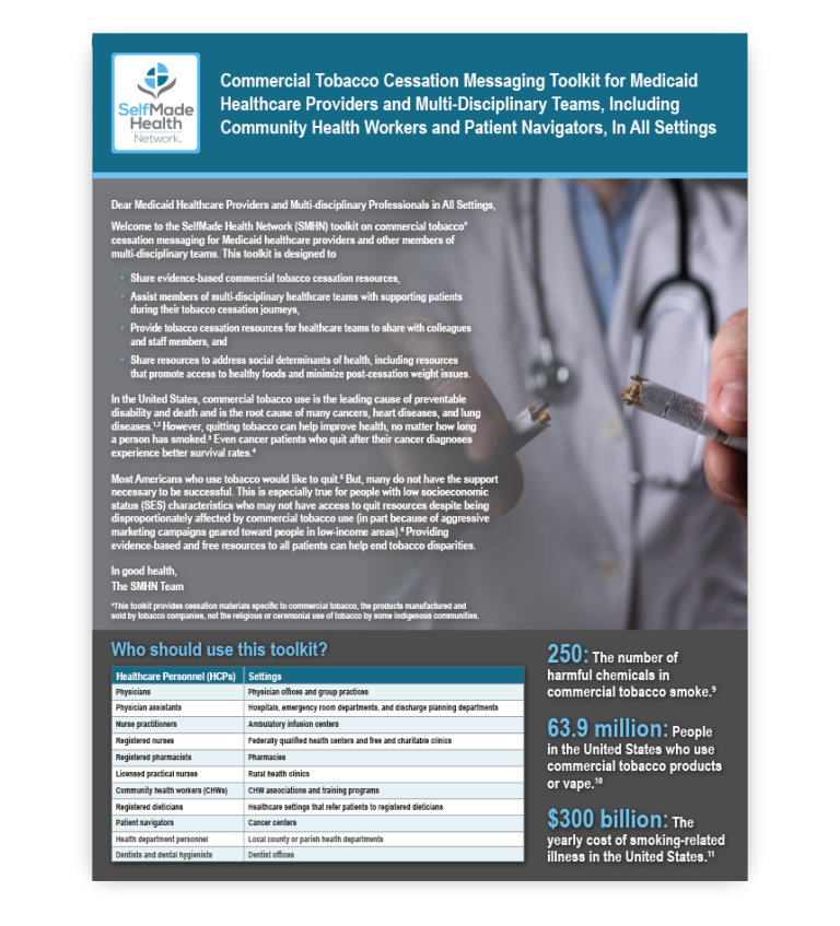 Commercial Tobacco Cessation Messaging Toolkit for Medicaid Healthcare ...